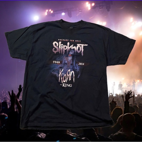 Gildan | Shirts | Slipknot Korn Prepare For Hell Double Sided Tour Rock Band 24 Shirt Nos Xxl ...